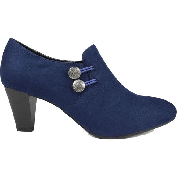 Rialto | Shoes | Rialto Womens Smith Blue Faux Suede Stacked Heel Ankle ...